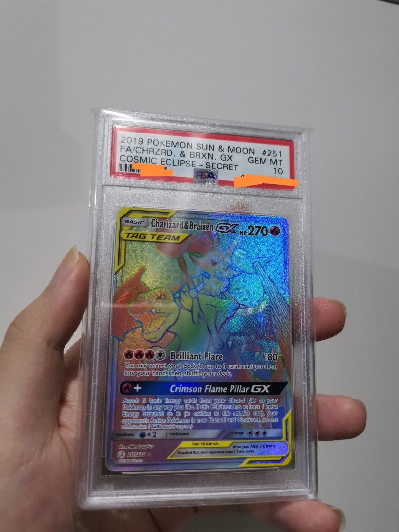 PSA 10 Charizard & Braixen GX 251/236 Cosmic Eclipse Hyper, Hobbies & Toys, Toys & Games on ...