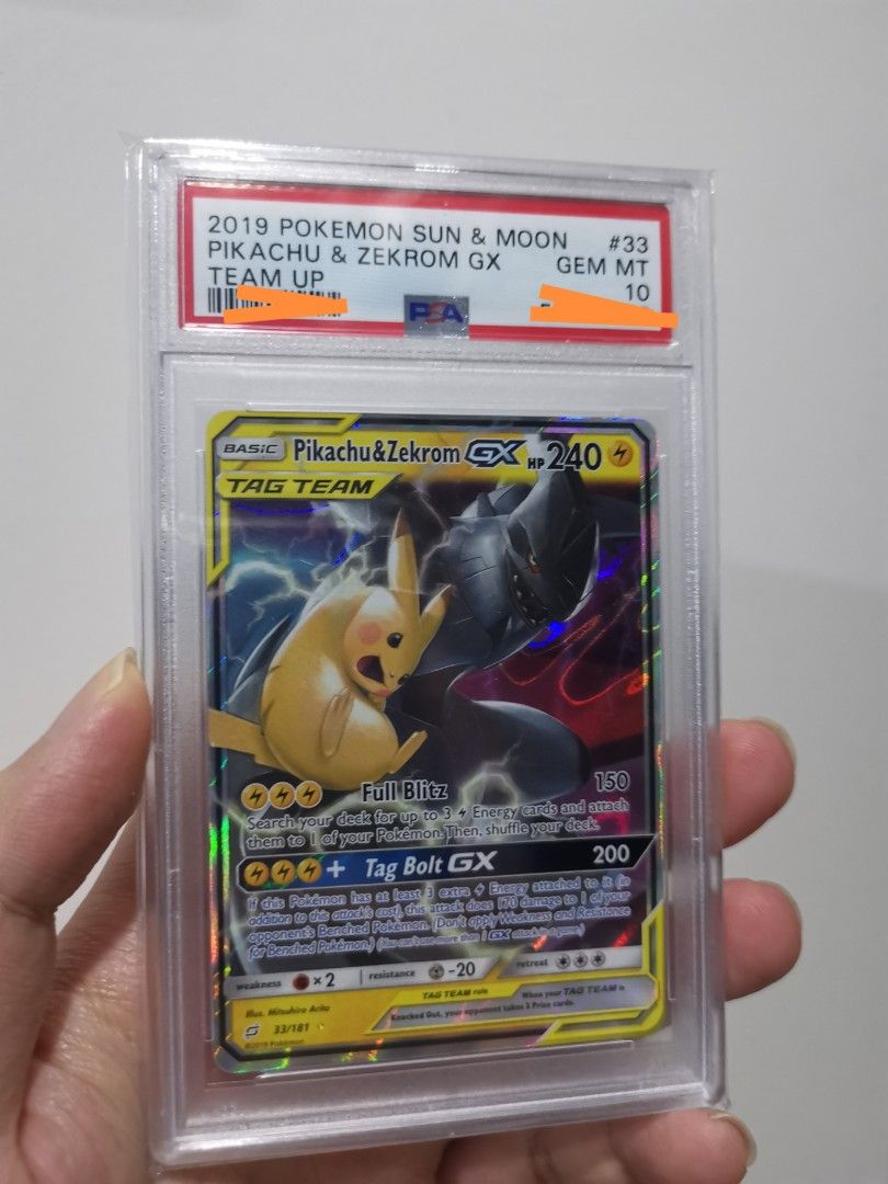 PSA 10 Pikachu & Zekrom GX, Hobbies & Toys, Toys & Games on Carousell