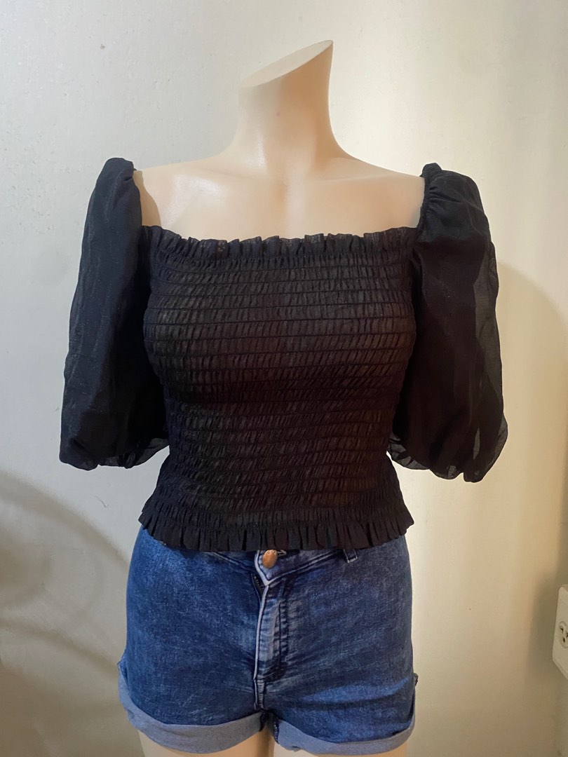 Puff / puff sleeve / smock / black puff / Primark / smocked, Women's ...