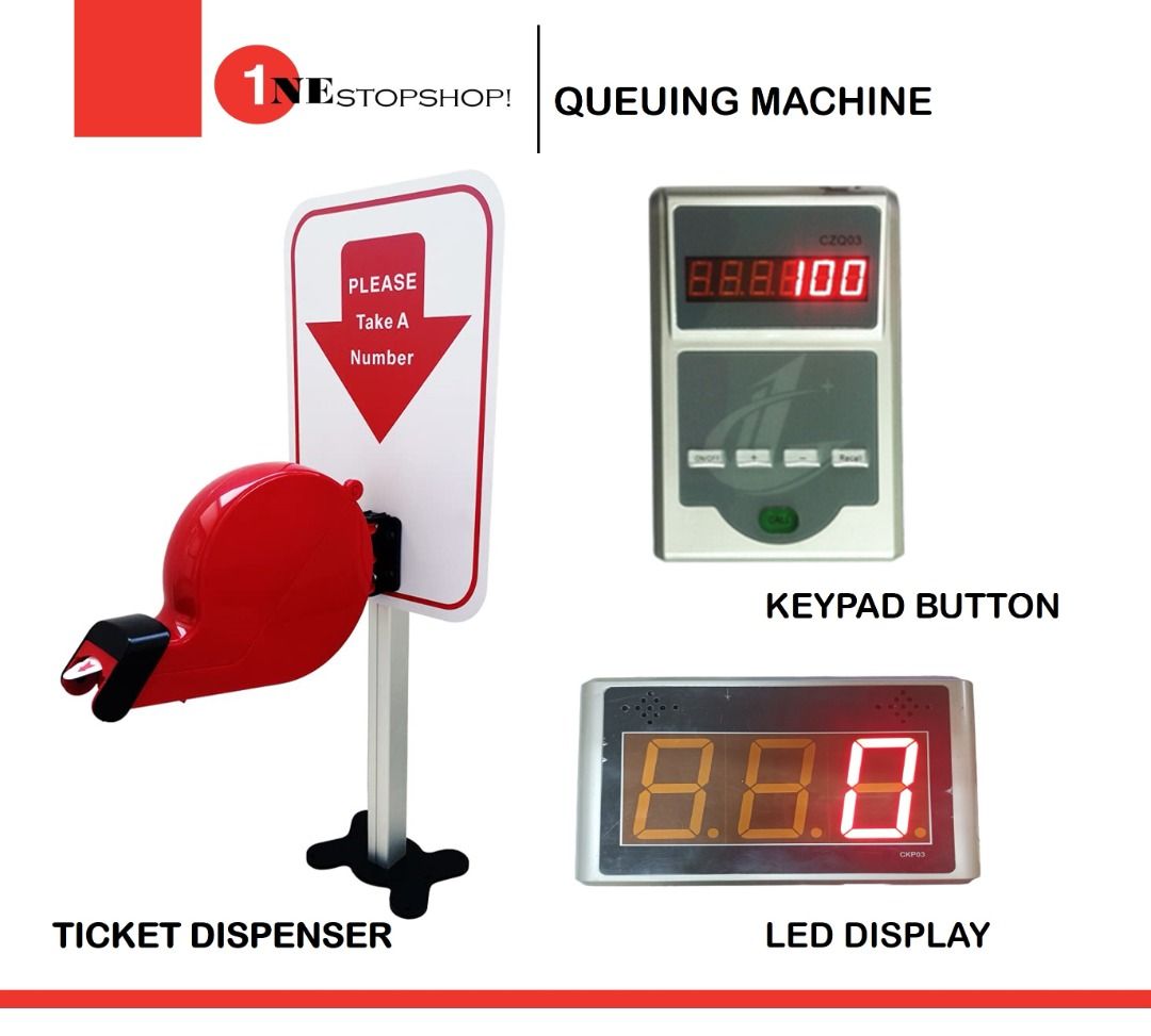 Queueing Machine System, Queue Ticket Dispenser, Computers & Tech, Office & Business Technology ...