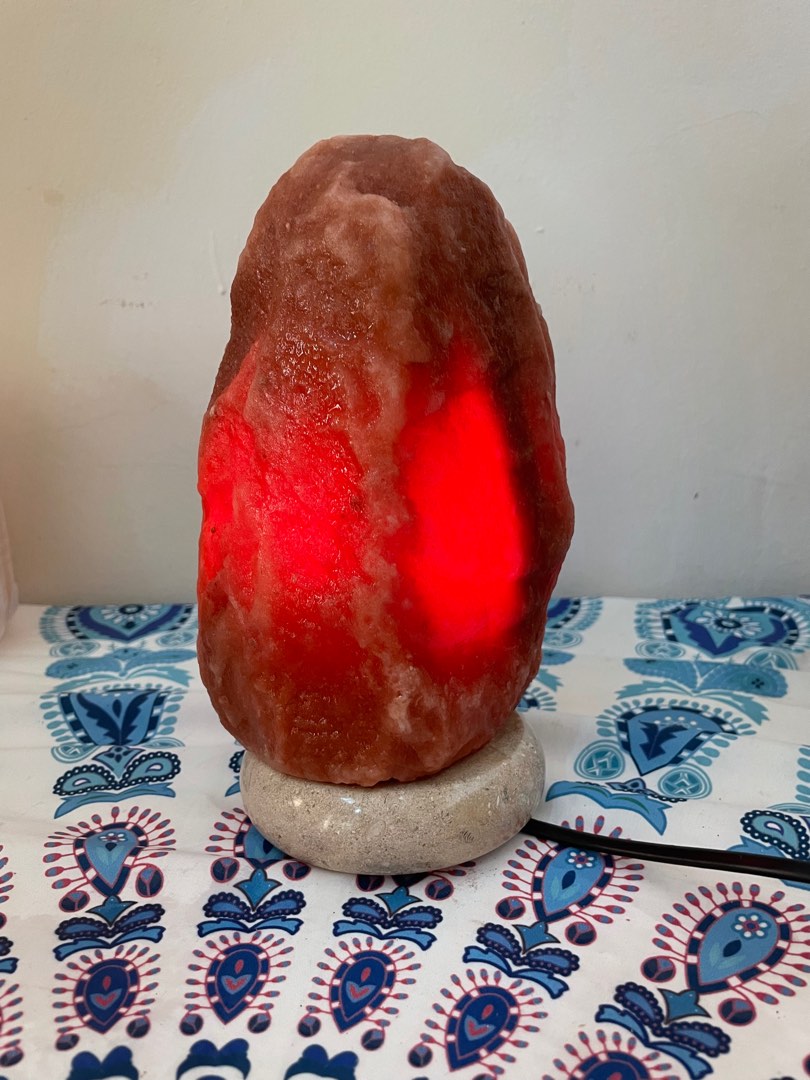 Rare Himalaya dark red natural rock salt lamp, Furniture & Home Living ...
