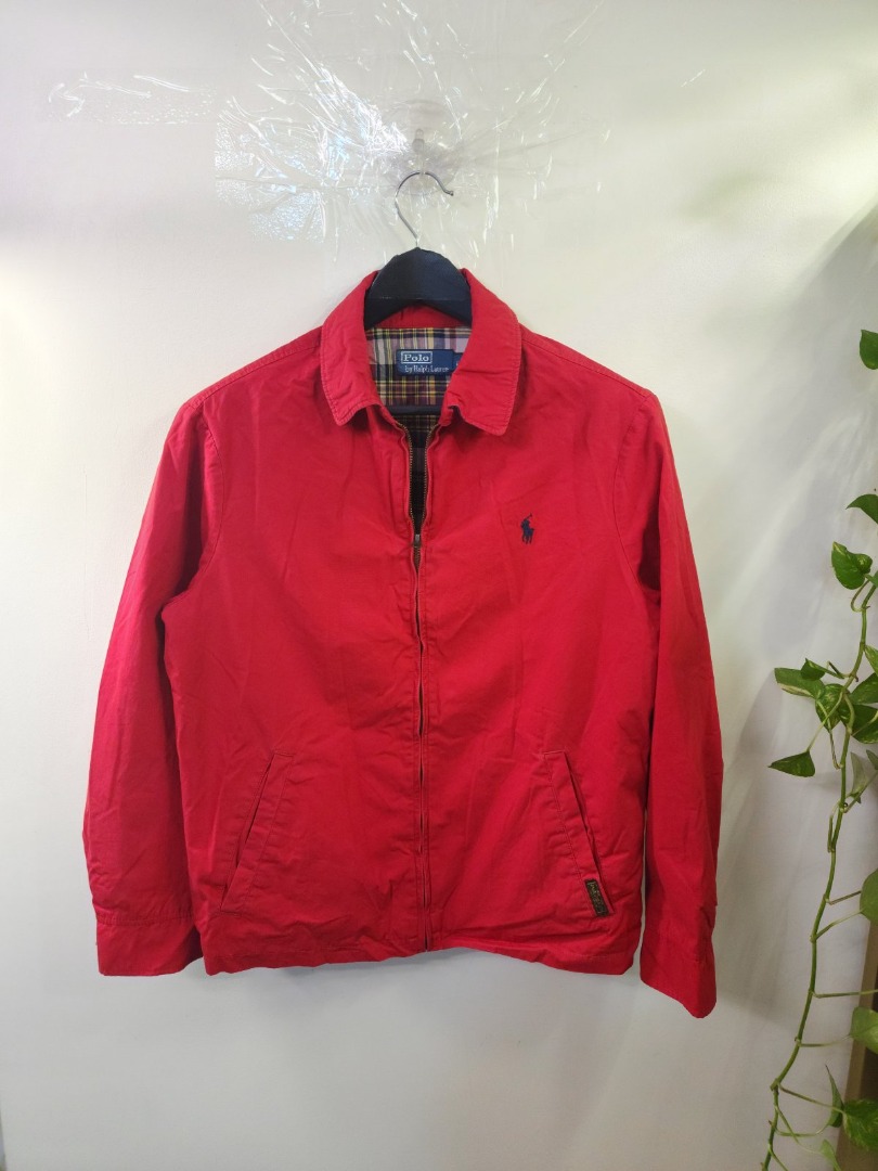 RARE Ralph Lauren Red Harrington Jacket, Men's Fashion, Coats, Jackets ...