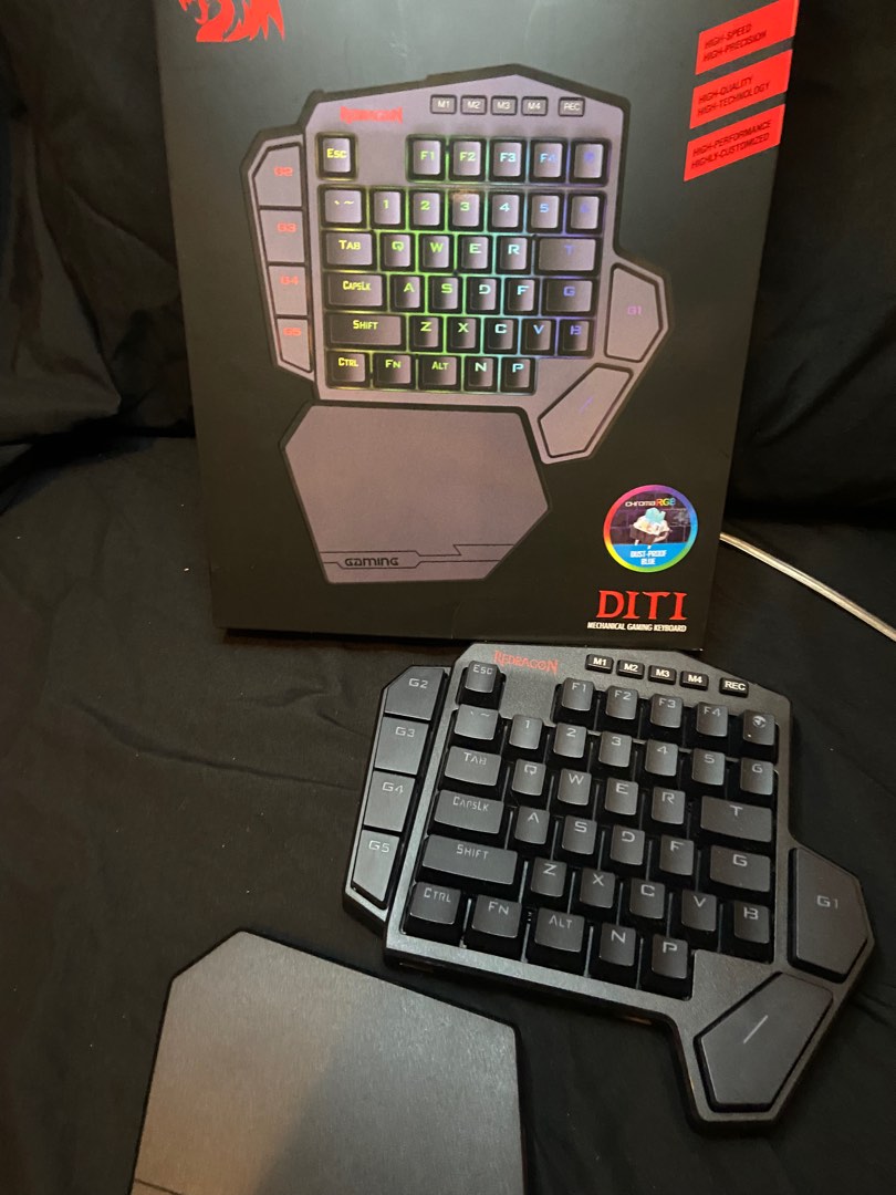 Red dragon one handed RGB gaming keyboard, Electronics, Computer Parts ...