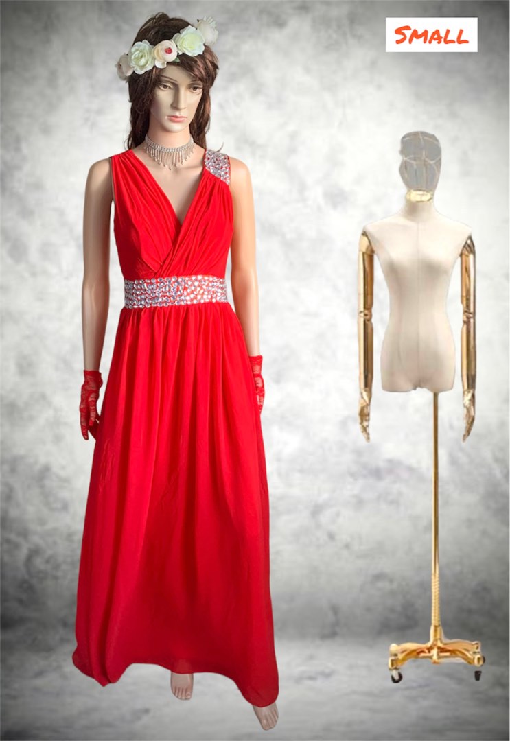 Red long gown/Classy long gown/Debut/Prom/Bridesmaid gown/Classy gown ...