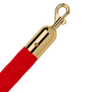 RED VELVET STANCHION ROPE W/ GOLD HOOK, Furniture & Home Living, Office ...