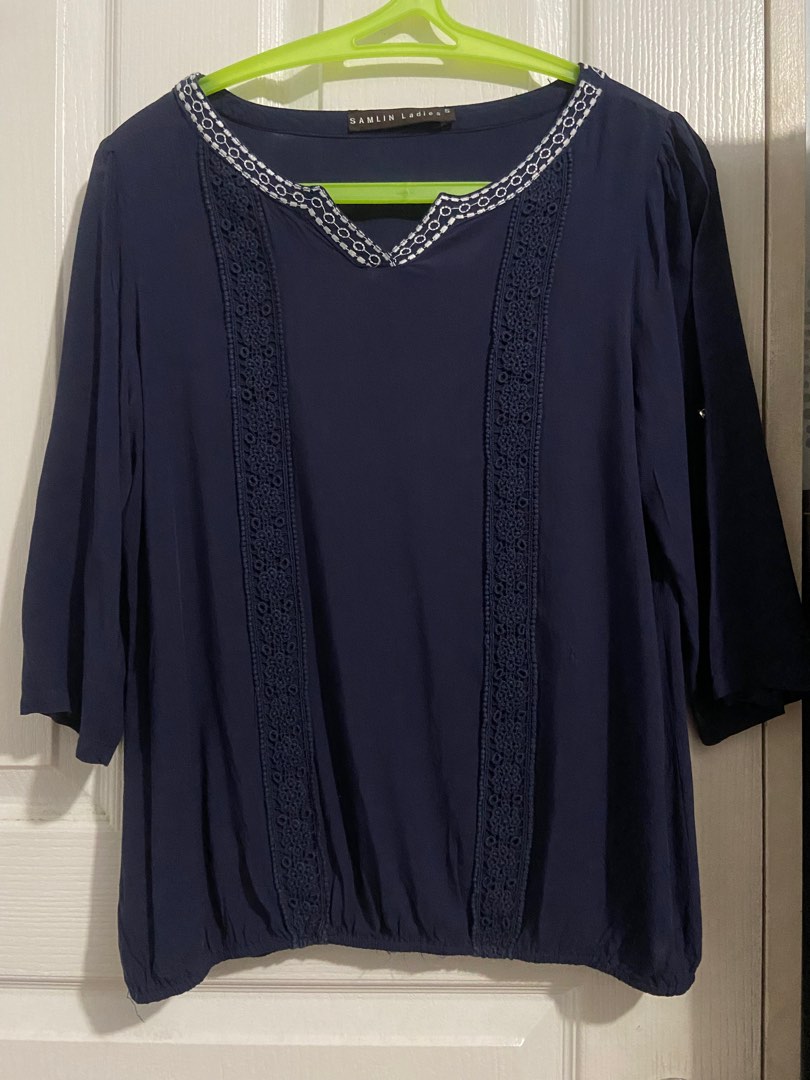 Samlin Ladies Office blouse, Women's Fashion, Tops, Blouses on Carousell