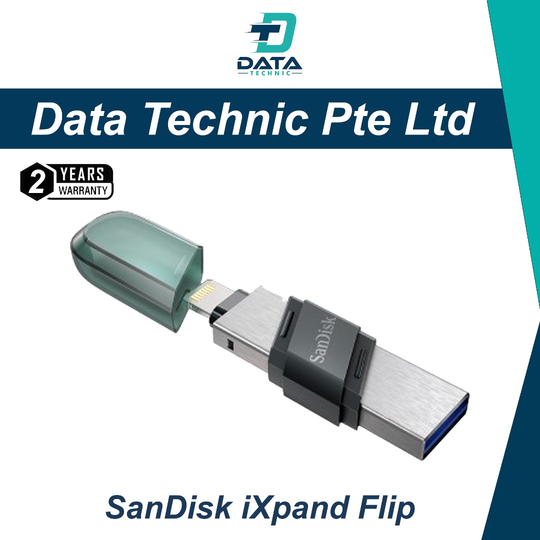 Sandisk iXpand Flip Flash Drive USB3.1 & Lightning (iphone) 32GB I 64GB ...