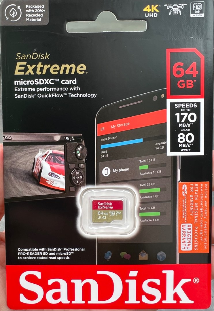 SanDisk microSDXC 64GB Extreme, Mobile Phones & Gadgets, Mobile ...