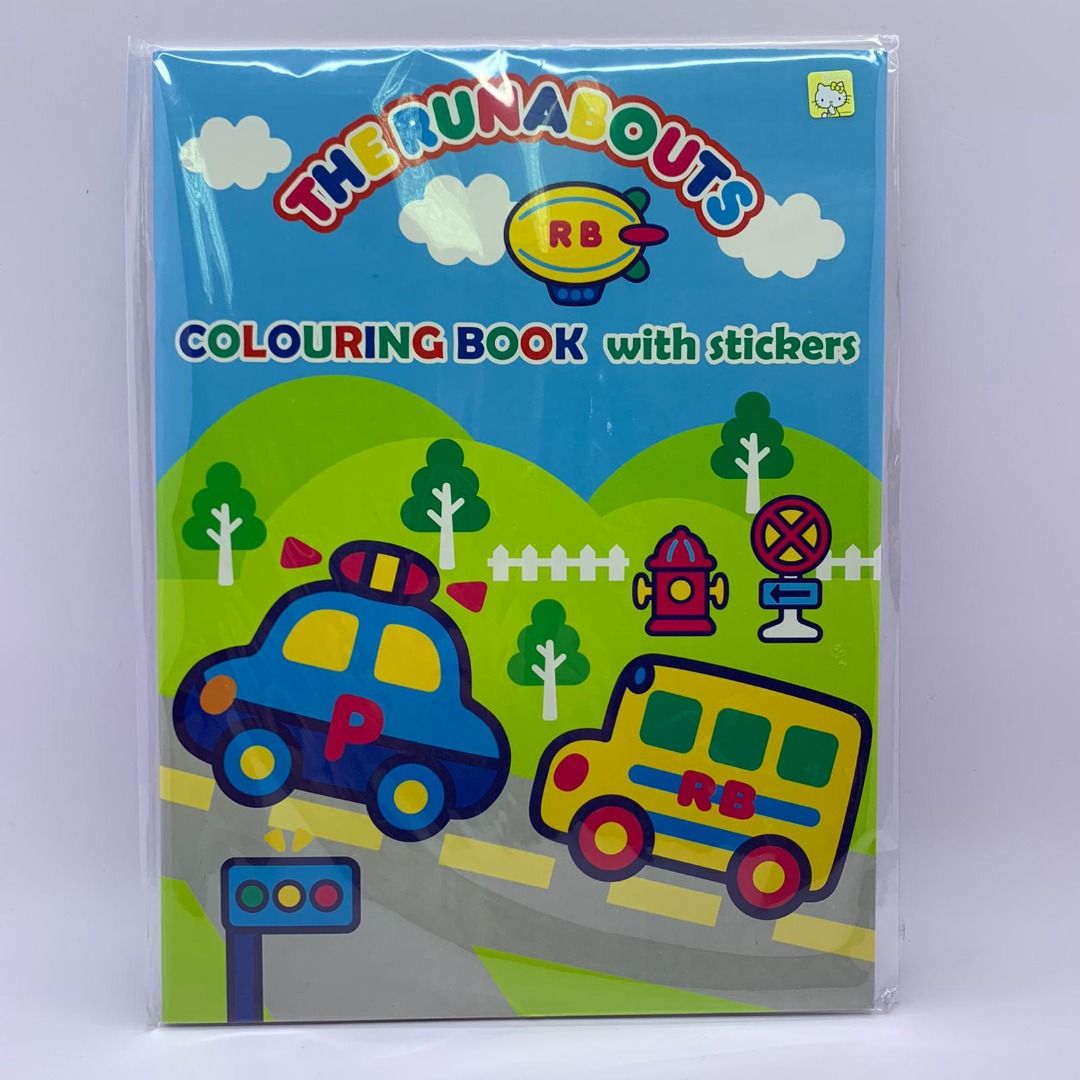 Sanrio The Runabouts 車車 填色簿 連貼紙, 興趣及遊戲, 手作＆自家設計, 文具 - Carousell