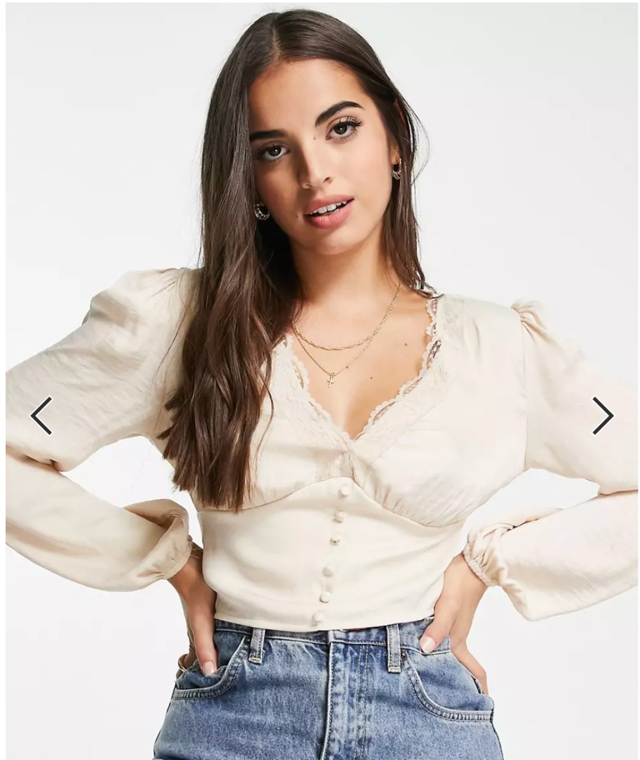 Satin top, Women's Fashion, Tops, Blouses on Carousell