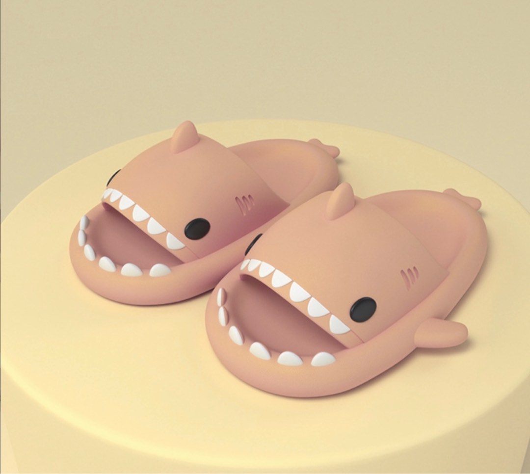 Shark slides, Women's Fashion, Footwear, Flipflops and Slides on Carousell