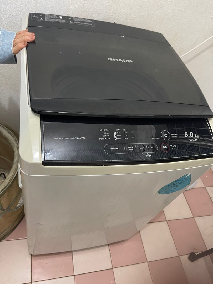 Sharp washing machine 8kg for sale, TV & Home Appliances, Washing ...