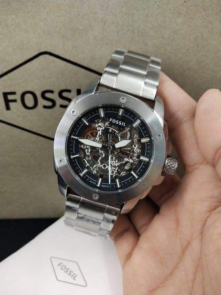 Silver Fossil Watch Complete Box Paper Bag, Men's Fashion, Watches ...