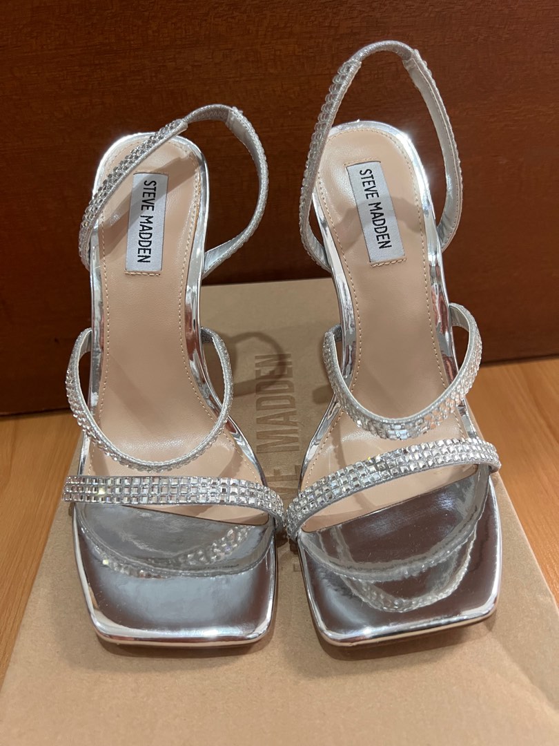 Silver High heels, Women's Fashion, Footwear, Heels on Carousell