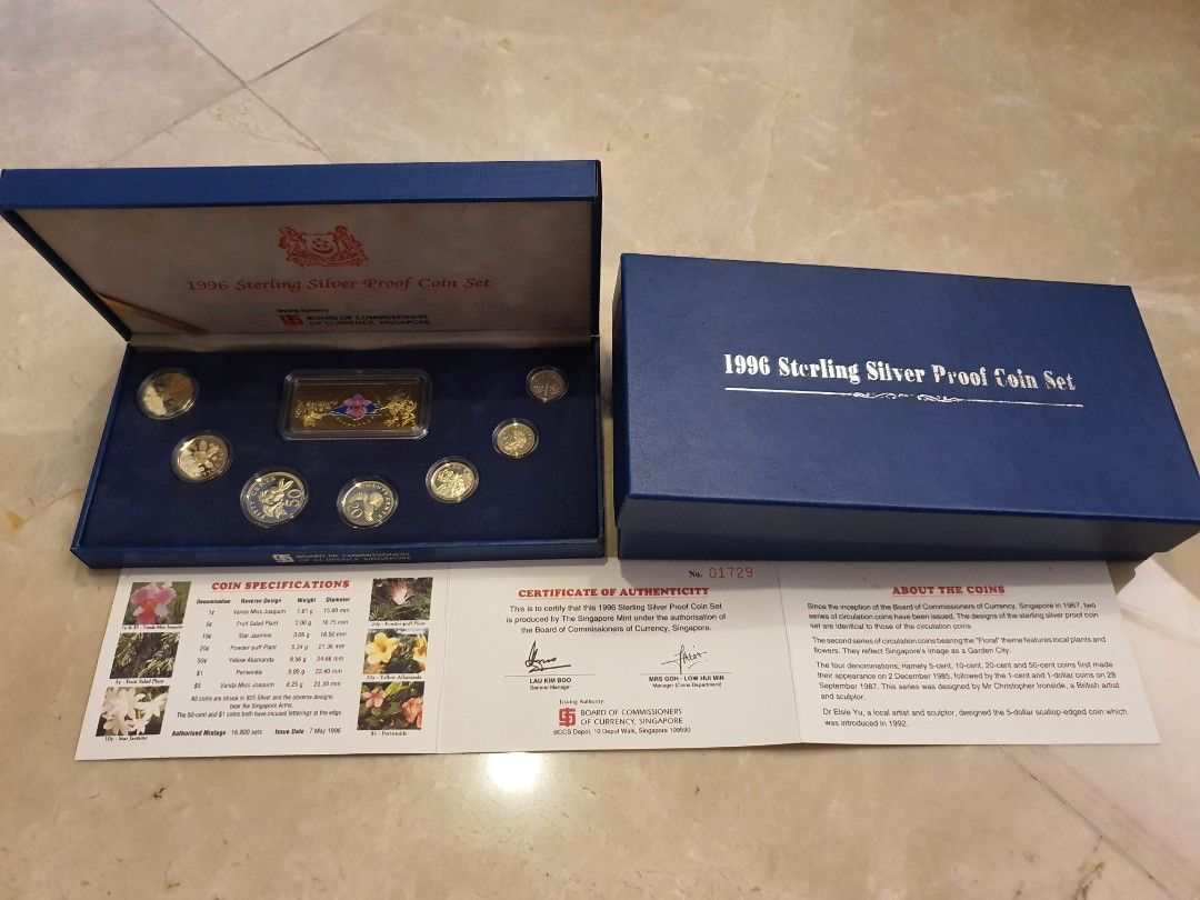 Singapore Sterling Silver Proof Coin set 1996-2002, Hobbies & Toys, Memorabilia & Collectibles ...