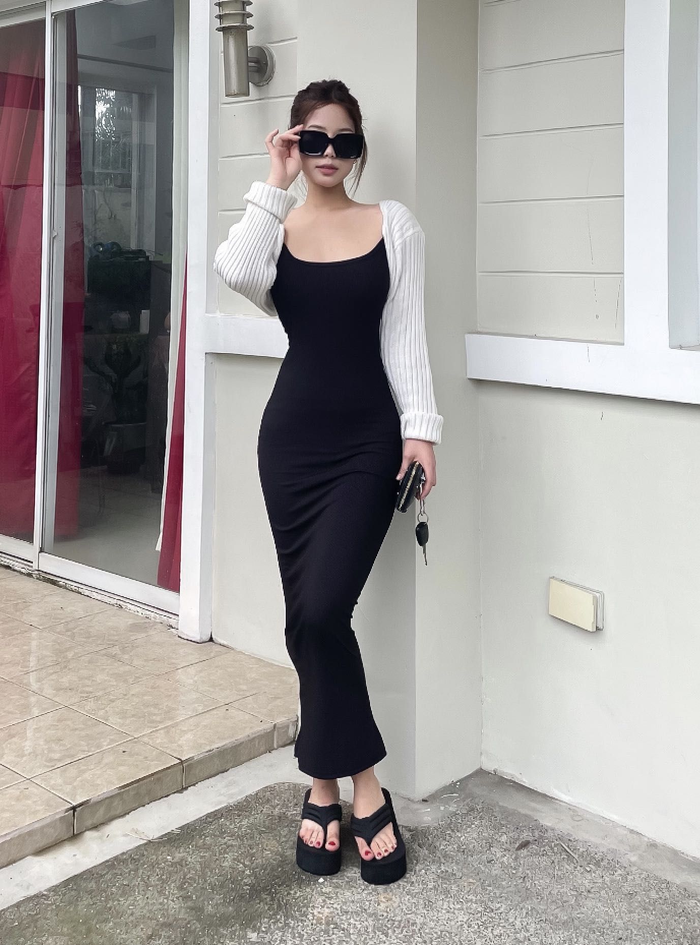 Skims-Inspired Black Bodycon Dress, Women's Fashion, Dresses & Sets ...