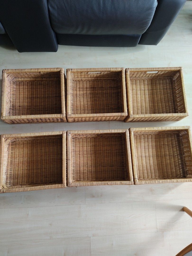 Solid wooden rack/cabinet with wicker /rattan drawers, Furniture & Home ...