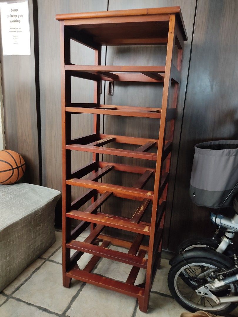 Solid wooden rack/cabinet with wicker /rattan drawers, Furniture & Home ...
