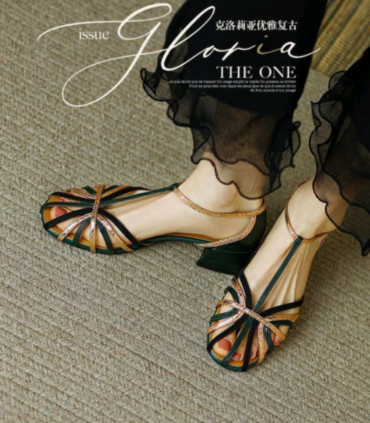 Spider heels emerald and gold, Women's Fashion, Footwear, Flats ...