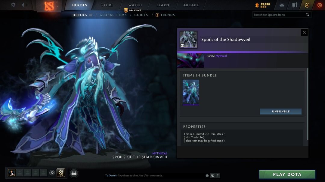 Spoils of the Shadowveil Dota 2 Diretide 2022 Collector's Cache, Video Gaming, Gaming ...