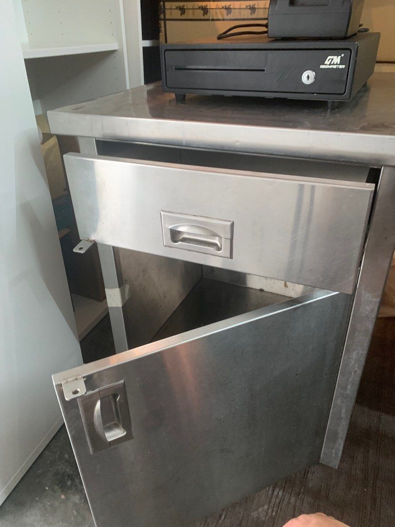 Stainless Steel Table Top Cabinet Counter top with drawer and lock ...