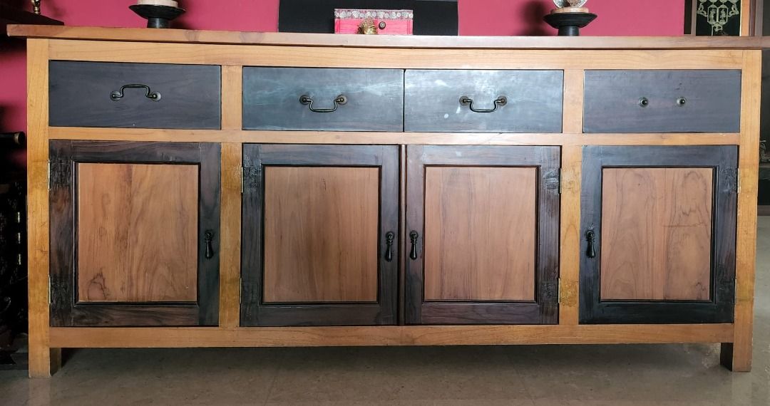 Teakwood two-tone Buffet cabinet,, Furniture & Home Living, Furniture ...