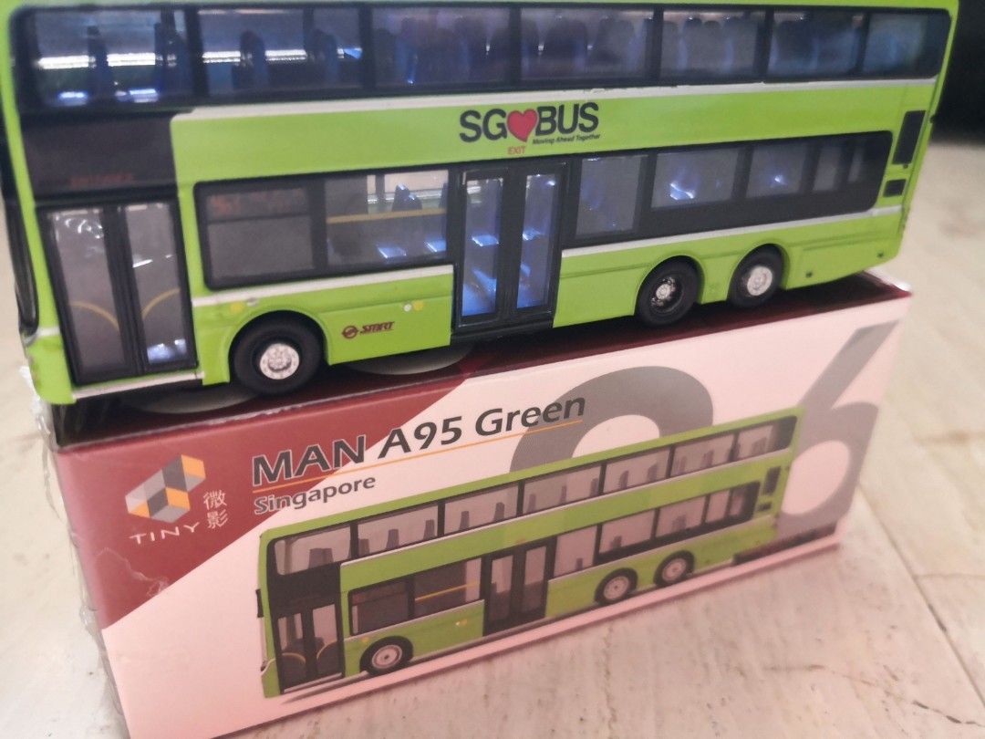 Service 963 Tiny Man A95 Green Bus Sg Buses, Hobbies & Toys, Toys ...