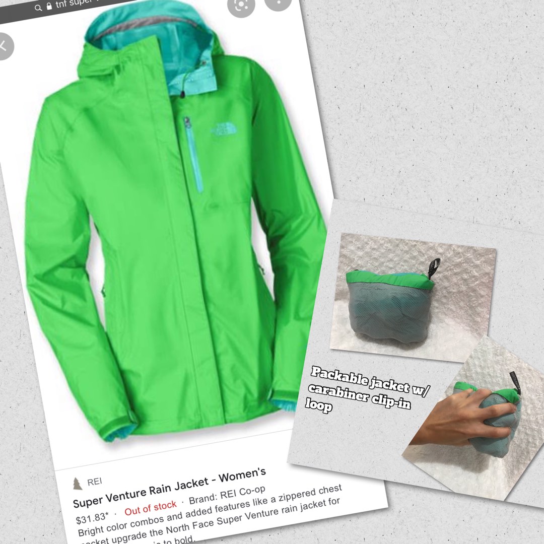 Tnf hyvent 2.5L packable women rain jacket, Women's Fashion, Coats ...