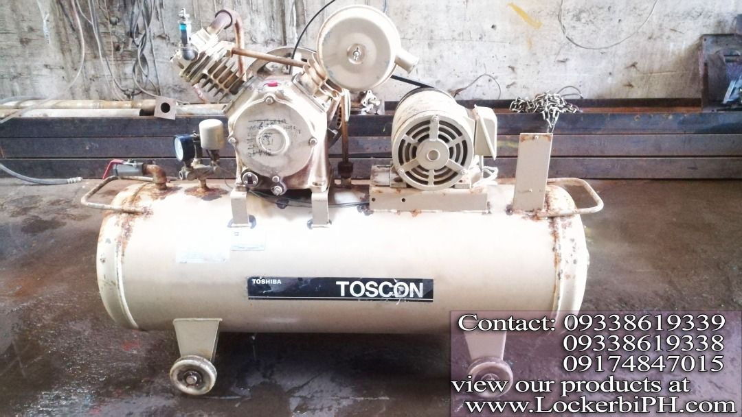 Toshiba Toscon Air Compressor 2.2kw 3hp 220V 150L Tank from Japan ...