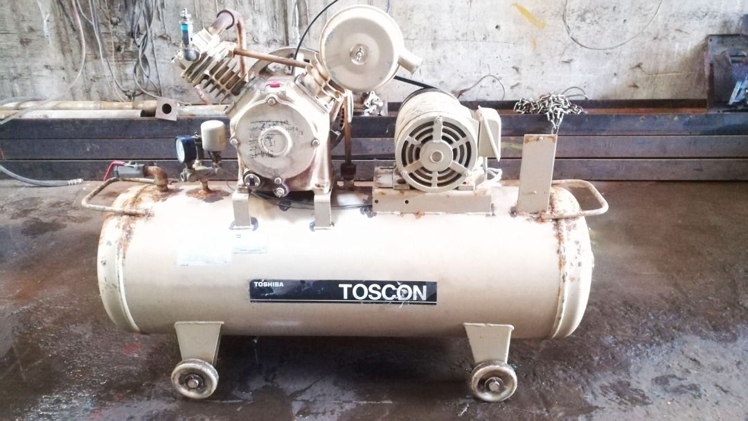Toshiba Toscon Air Compressor 2.2kw 3hp 220V 150L Tank from Japan ...