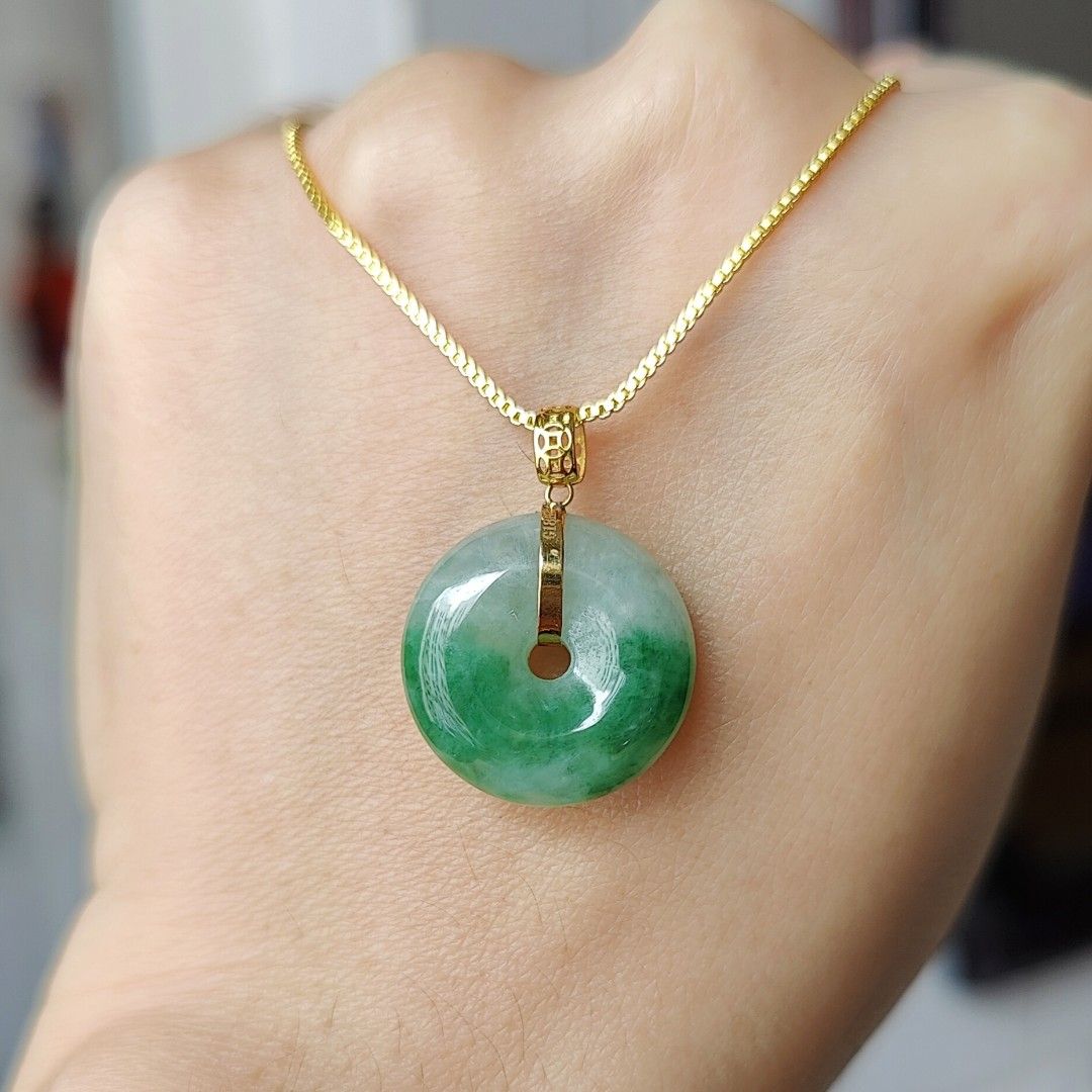 Type A Burmese Jade Jadeite Ping An Kou Donut, Women's Fashion, Jewelry ...