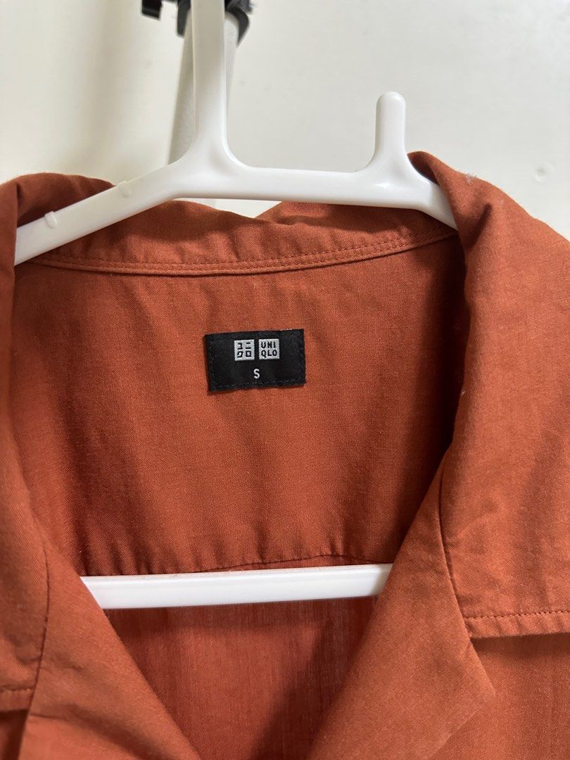 Uniqlo Open Collar Orange S, Men's Fashion, Tops & Sets, Tshirts & Polo ...