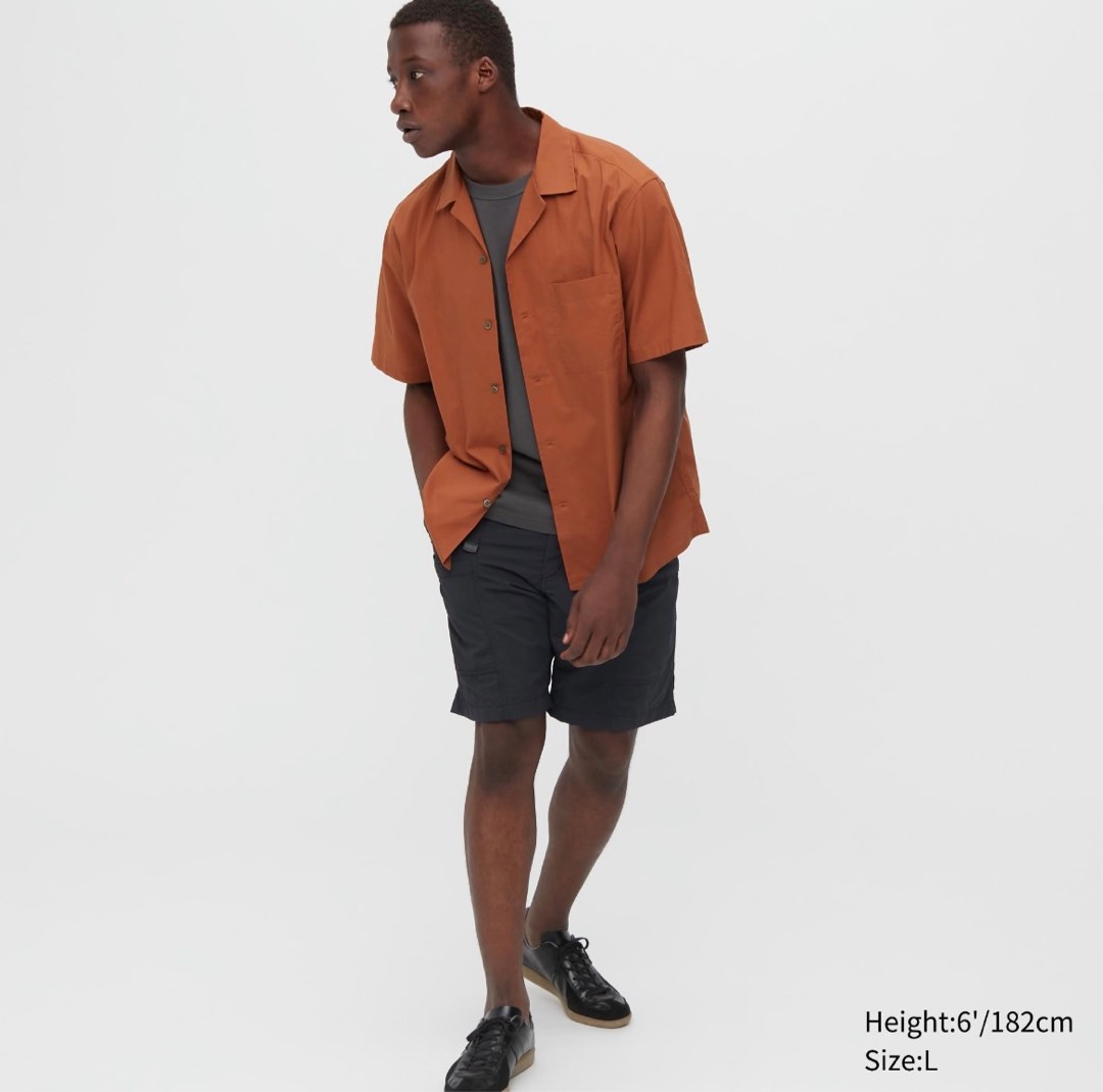 Uniqlo Open Collar Orange S, Men's Fashion, Tops & Sets, Tshirts & Polo ...