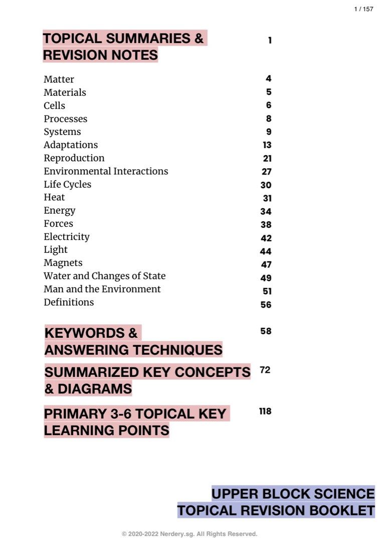 PSLE SCIENCE EXAM PACKAGE|PSLE SCIENCE 0009 UPPER BLOCK P5 P6 SCIENCE ...