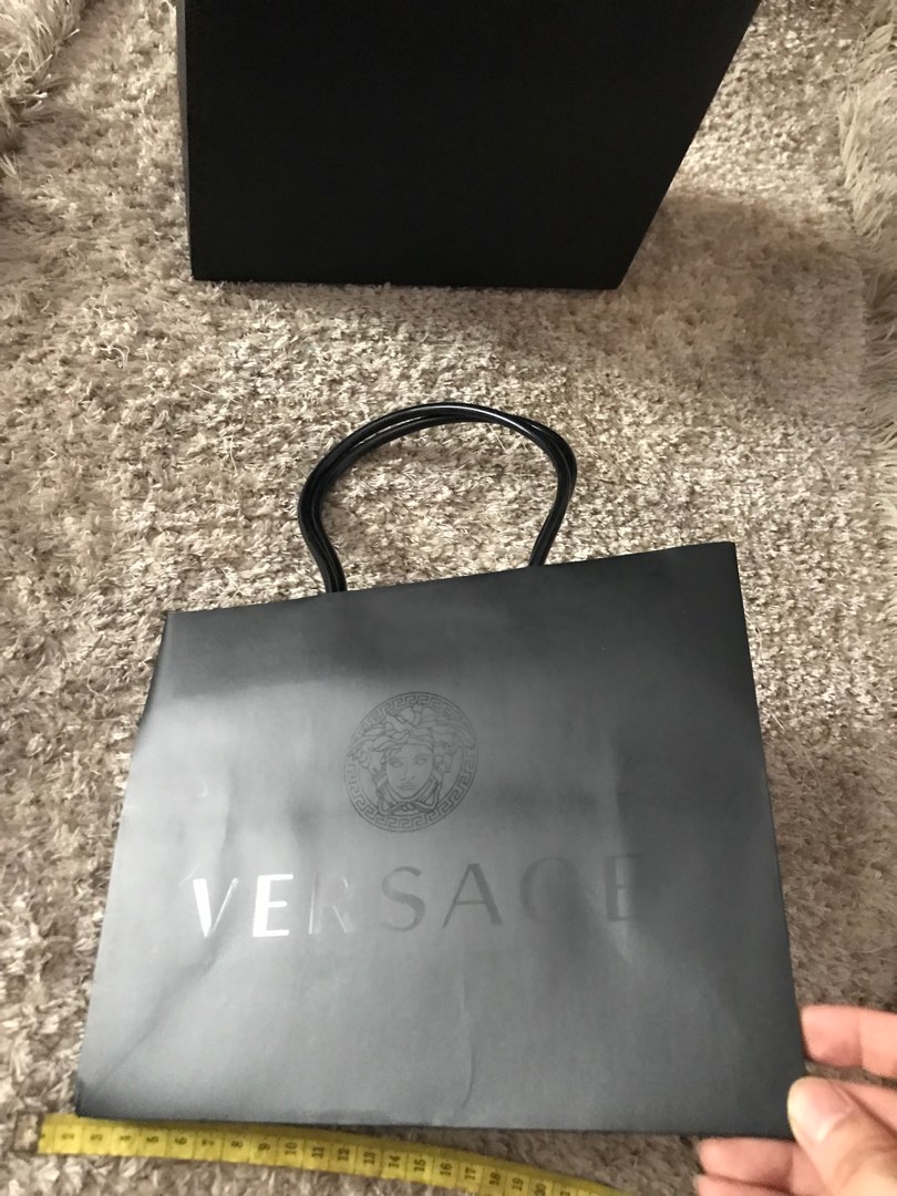 Versace paper bag shopping bag kantong belanja black tebal lux like new ...