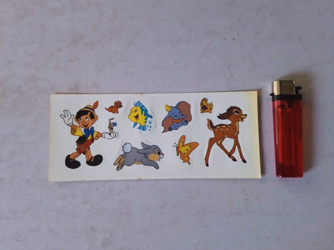 Vintage 90's Disney Pinocchio, Dumbo, Bambi & Little Mermaid Sticker ...