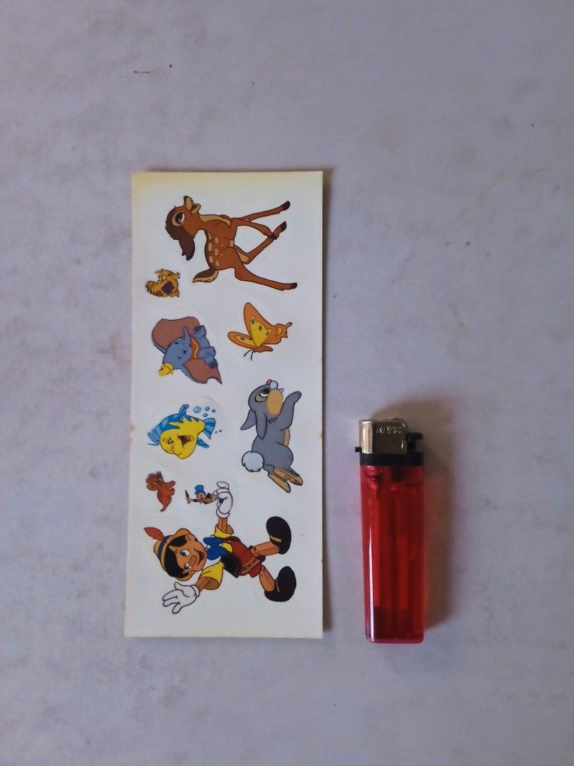 Vintage 90's Disney Pinocchio, Dumbo, Bambi & Little Mermaid Sticker ...