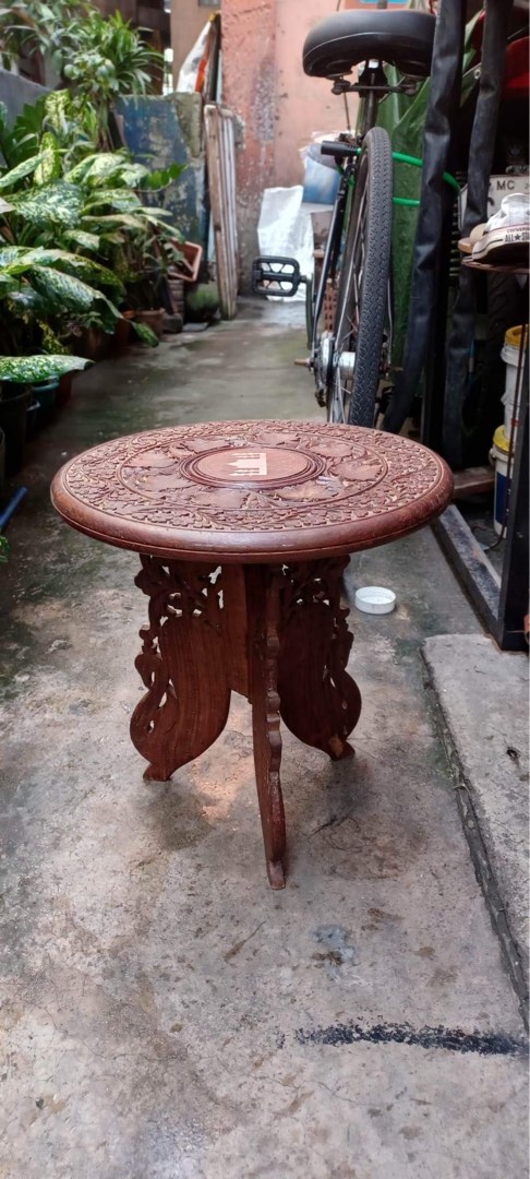 Vintage Hand Carved Side Table, Coffee Table, Center Table, Multi Purpose, Furniture & Home ...