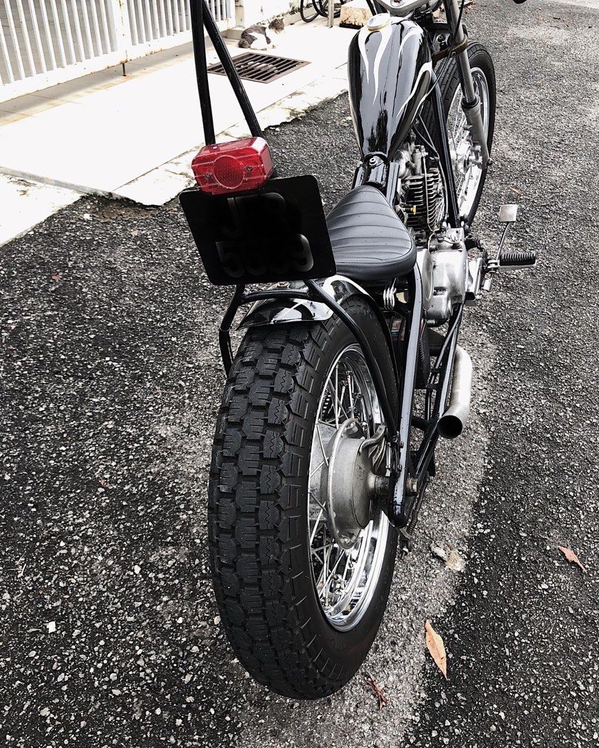 Vintage Jaguh Rigid Slim Chopper Custom, Motorbikes on Carousell
