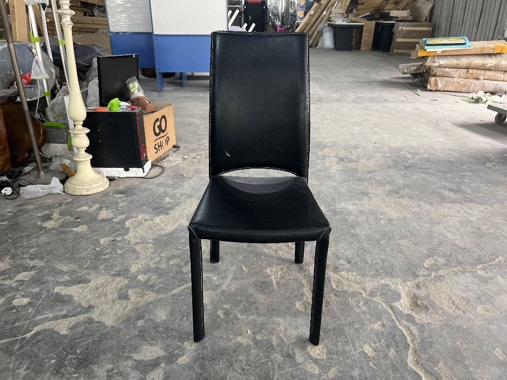 Wooden 4-seater Dining Table Black Colour set with 4 Chairs / Set Meja ...