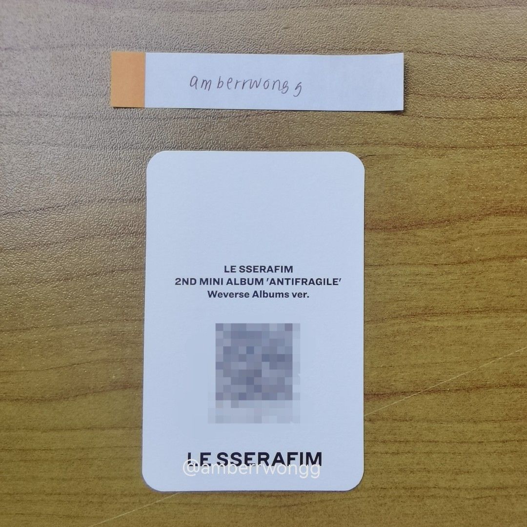 [WTT] Le Sserafim Antifragile Weverse Album ver. Eunchae QR code to Kazuha QR code, Hobbies ...