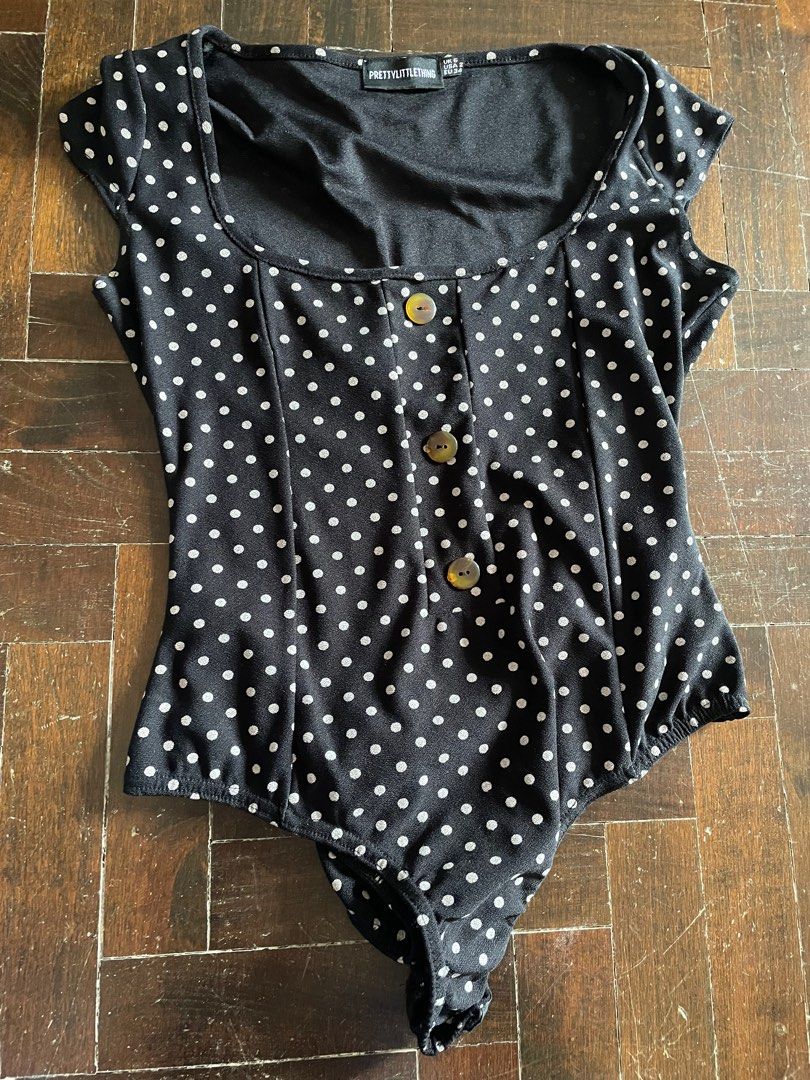 Y2K POLKA DOT BODYSUIT, Women's Fashion, Tops, Other Tops on Carousell