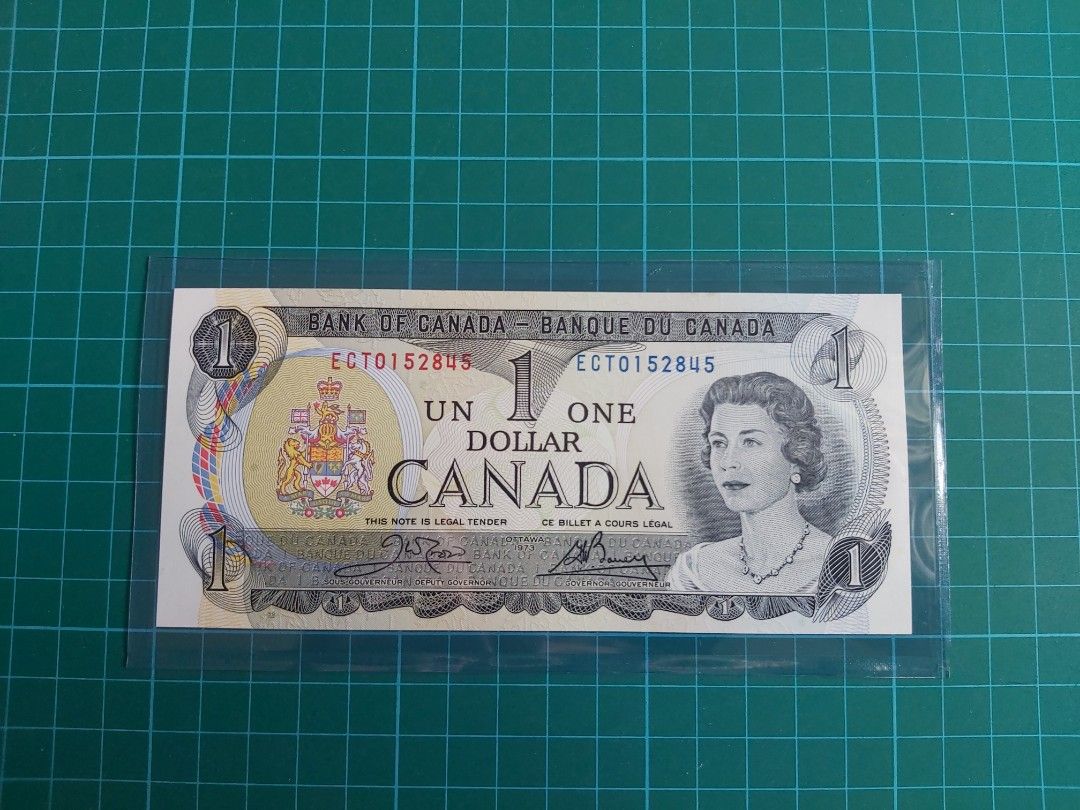 1973 $1 Canada currency one 1 dollar old banknote note, Queen Elizabeth ...