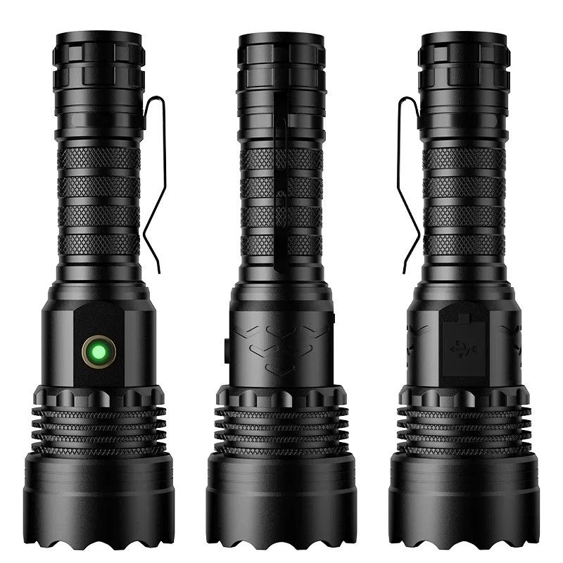 35W White Laser Wick Powerful Long Range LED Zoomable Flashlight with ...