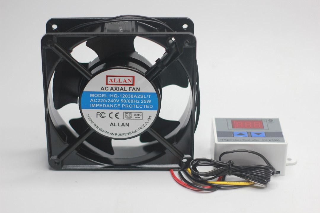 ALLAN FAN BLOWER / EXHAUST FAN 220V + FREE TEMPERATURE CONTROLLER XH ...