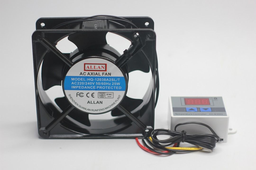 ALLAN FAN BLOWER / EXHAUST FAN 220V + FREE TEMPERATURE CONTROLLER XH ...