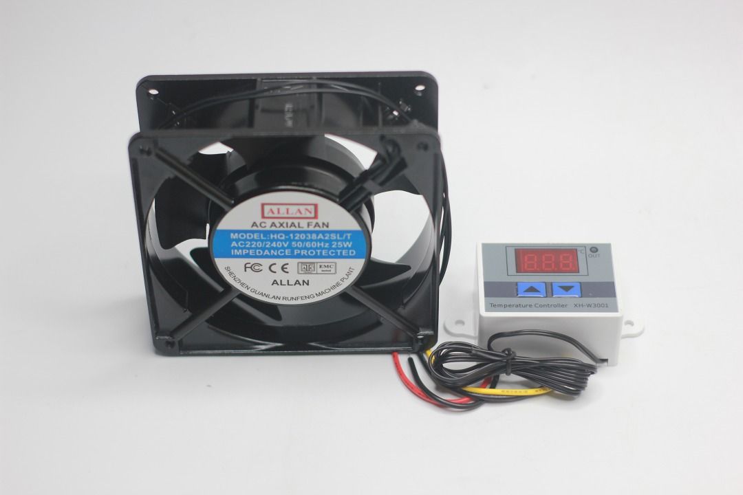 ALLAN FAN BLOWER / EXHAUST FAN 220V + FREE TEMPERATURE CONTROLLER XH ...