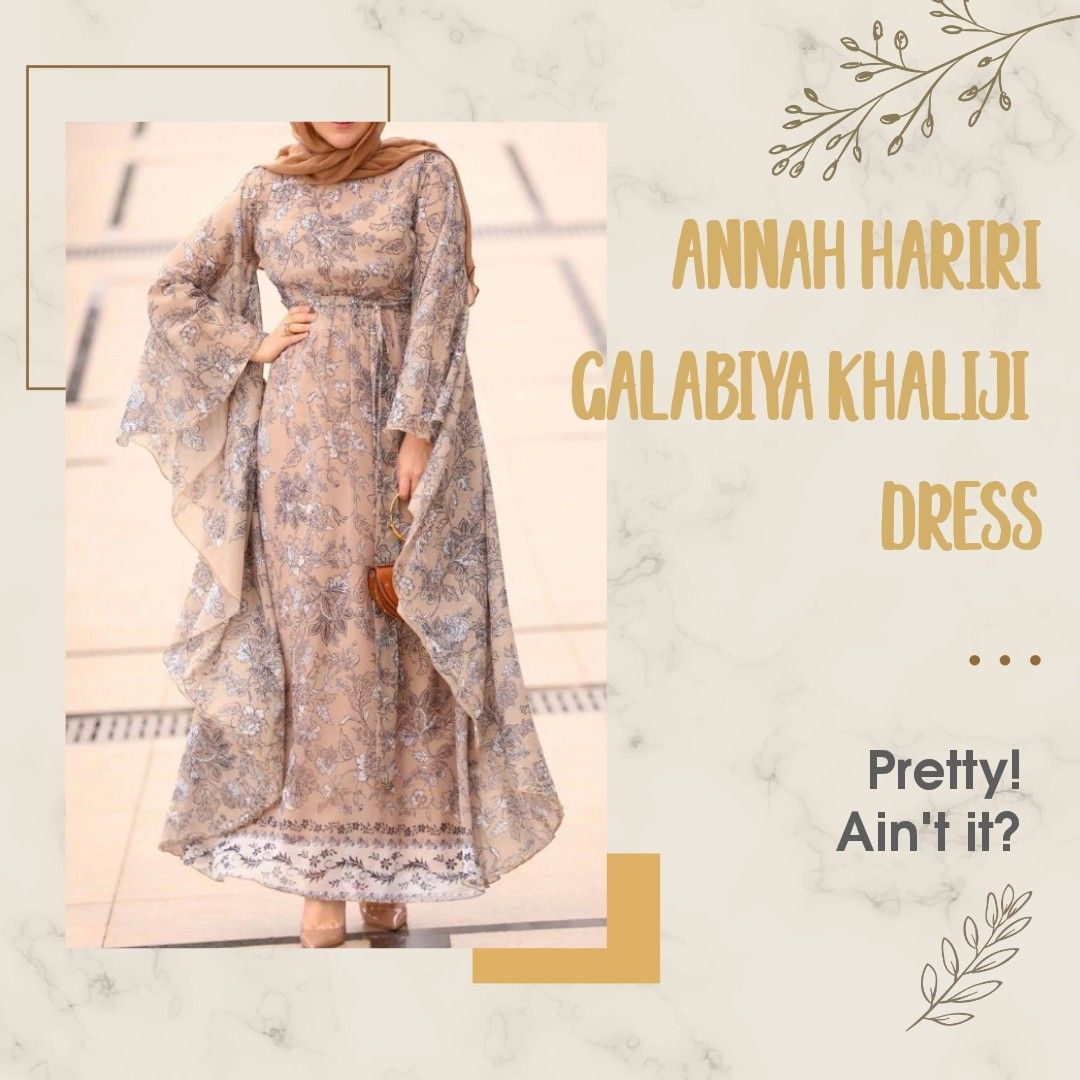 Annah Hariri Galabiya Khaliji, Women's Fashion, Muslimah Fashion, Kaftans & Jubahs on Carousell
