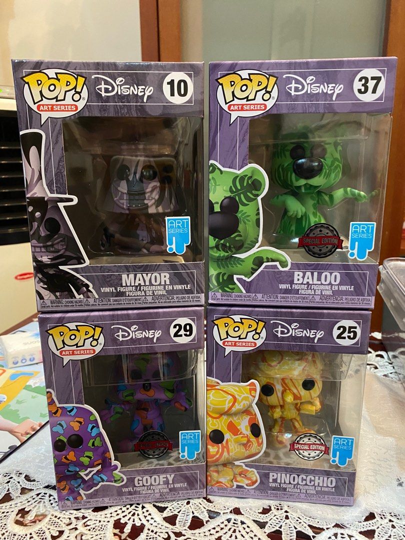 Art Series Goofy, Pinocchio, Mayor & Baloo Funko Pop!s - Disney ...
