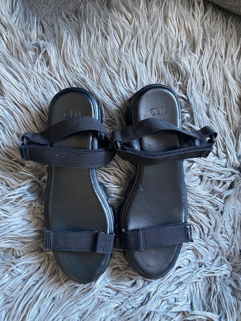 Authentic CLN 21G-Promise Black Velcro Strappy Sandals, Women's Fashion, Footwear, Flats ...